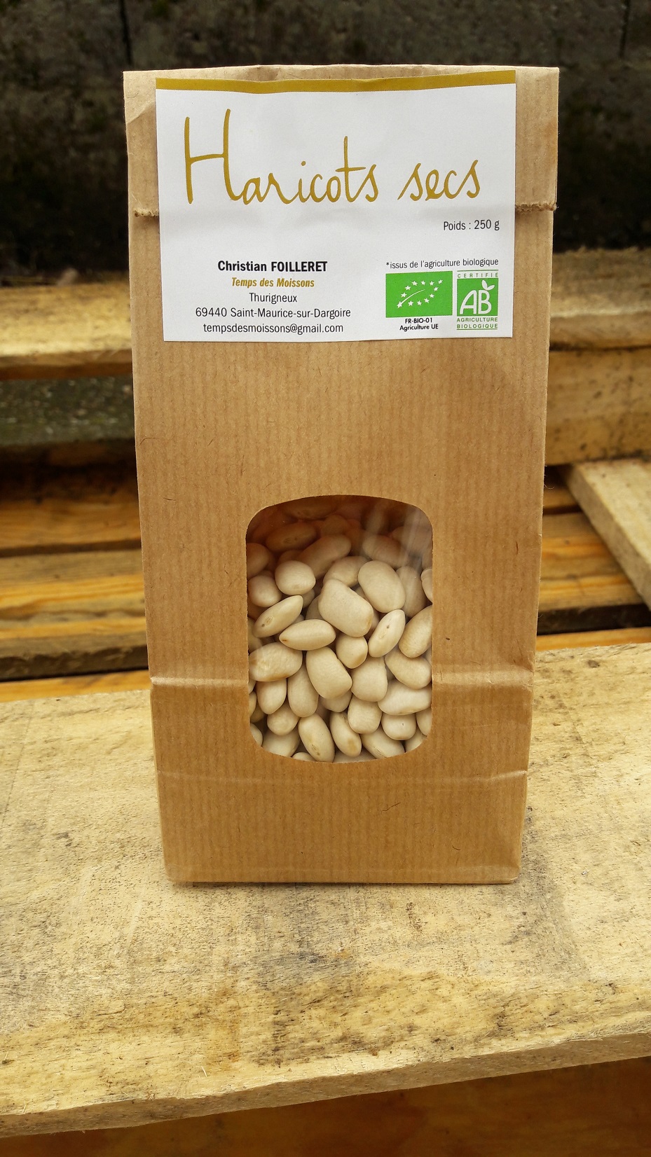 Haricots Blancs secs, sachet 250gr bio à Lyon Rhône (69)